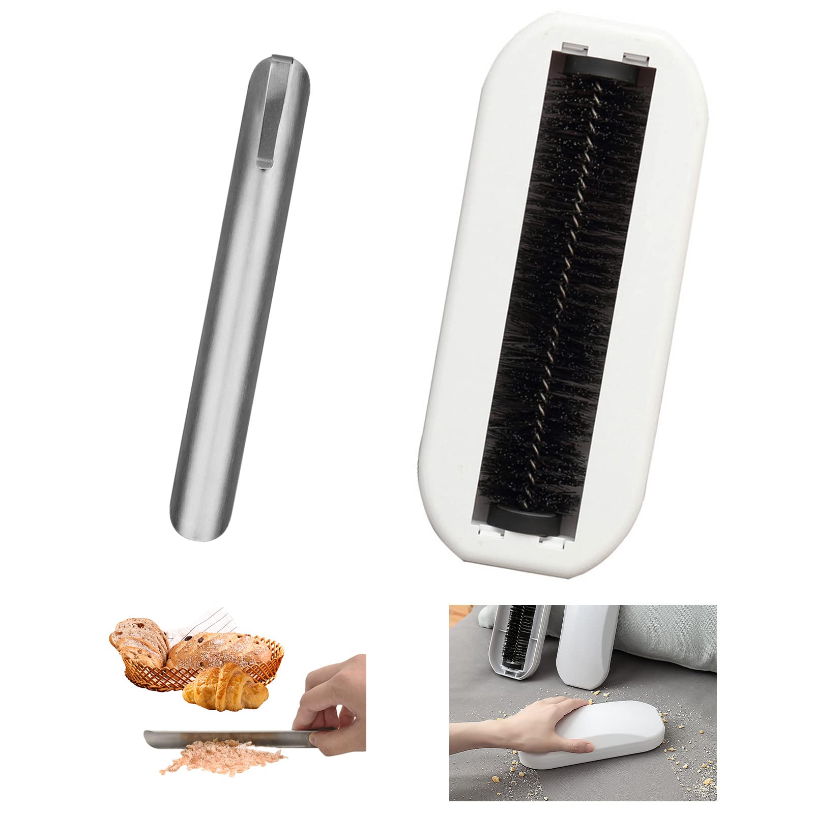 SanKitc 2 Pcs Crumb Sweepers, Reusable Handheld Table Crumbers for Servers, Crumber Tool for Table, Mat, Bed Sheets, Sofas Cleaning