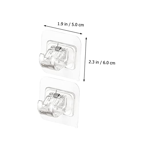 FBITE Curtain Tiebacks,Curtain 1Hanging Rod Clamp Shower Rod Hooks Shower Rod Holder Plastic Standbar Hook Curtain Rod Clip Curtain Rod Fixing Clip/Transparent Color/6 * 5 * 4.5Cm