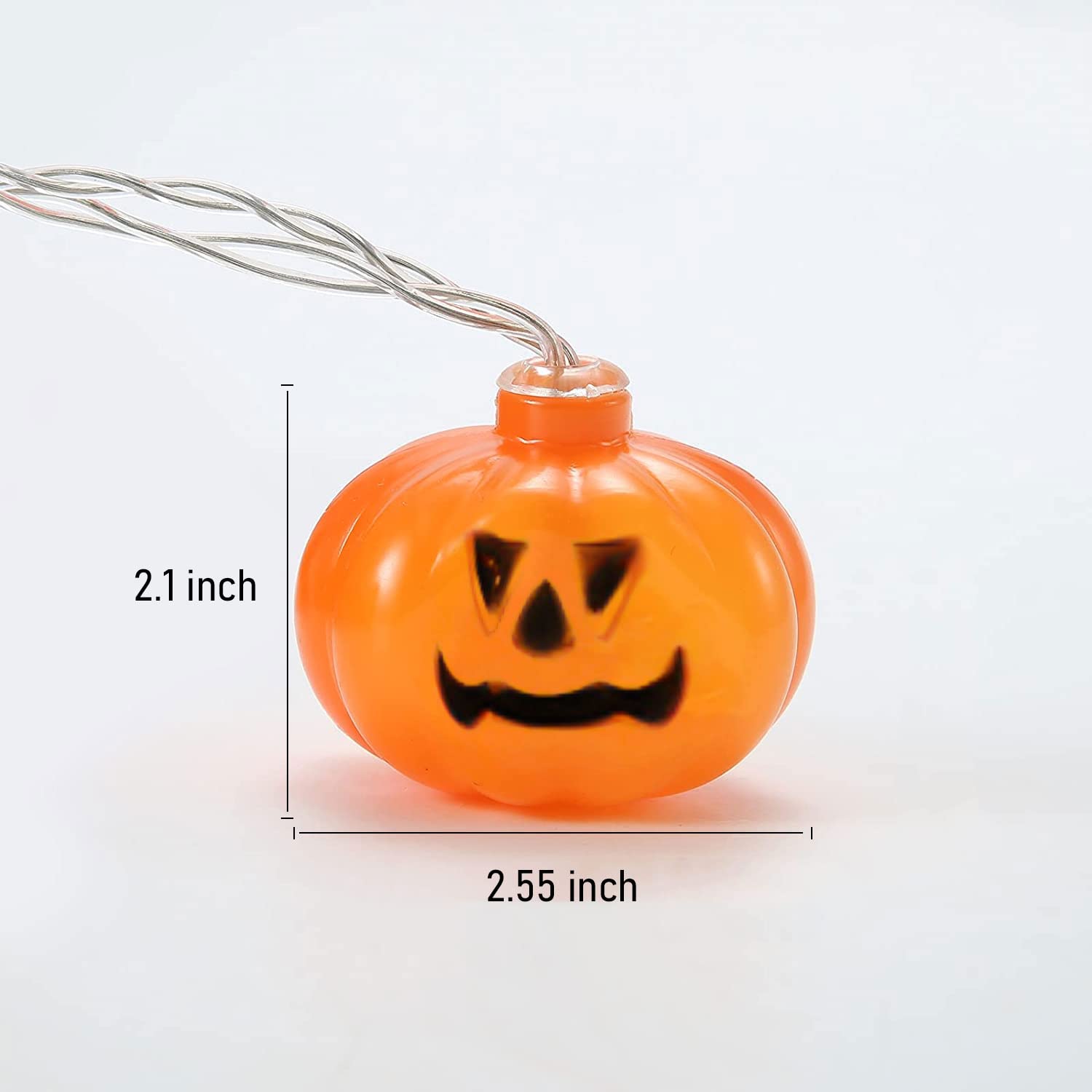 Halloween String Lights, 9.8 FT 20LED Pumpkin Lights StringJack-O-Lantern Battery Operated String Lights, 2 Modes, Operated for Home Garden Yard Decorations Holiday Lights Party Supplies, white