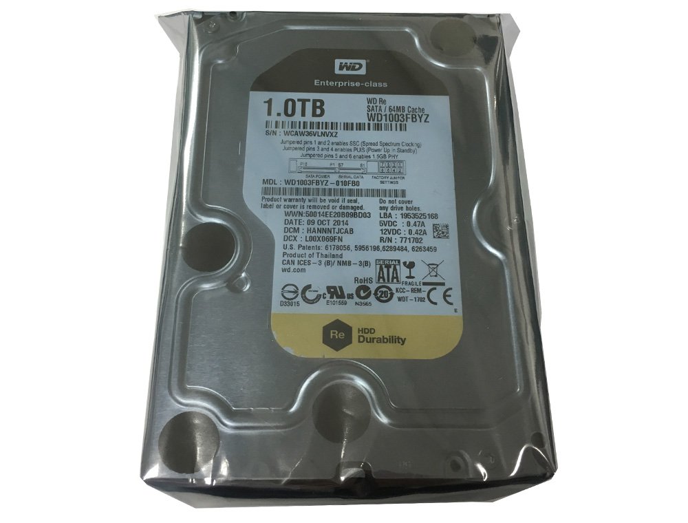 Western Digital RE WD1003FBYZ 1TB 7200RPM 64MB Cache SATA 6.0Gb/s 3.5 inches Enterprise Internal Hard Drive w/3 Year Warranty (Renewed)