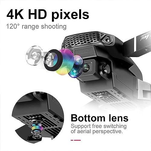 E88 Pro 4K Drones with Dual Camera for Adults, Kids and Beginners, Wifi FPV Foldable Drone Visual Positioning, Height Preservation RC Quadcopter, Auto Return,2 Batteries