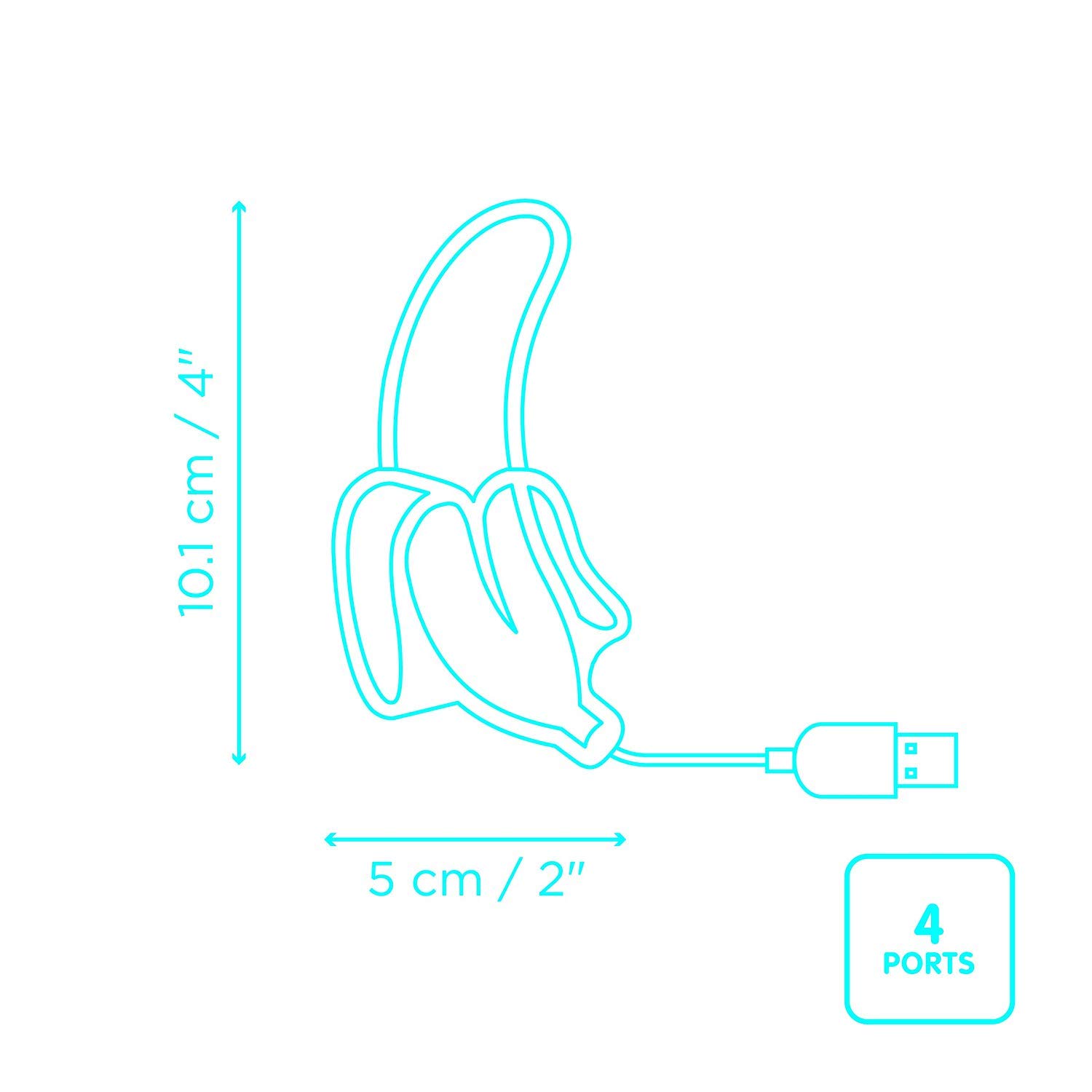 Mustard Banana USB Hub with 4 x USB Ports