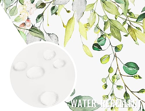 Funnytree 72x72 Inch Green Eucalyptus Shower Curtain Set with 12 Hooks - Lightweight, Water-Repellent for Bathrooms, Bathtubs