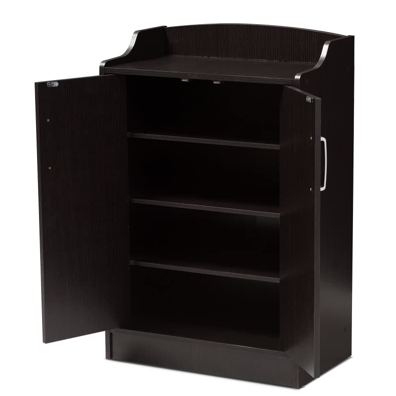 CLoxks Shoes Cabinet Brown Shoe Cabinet ,One Convenient top Shelf,Assembly Required, Entry Foyer Cabinet entryway Show Cabinet