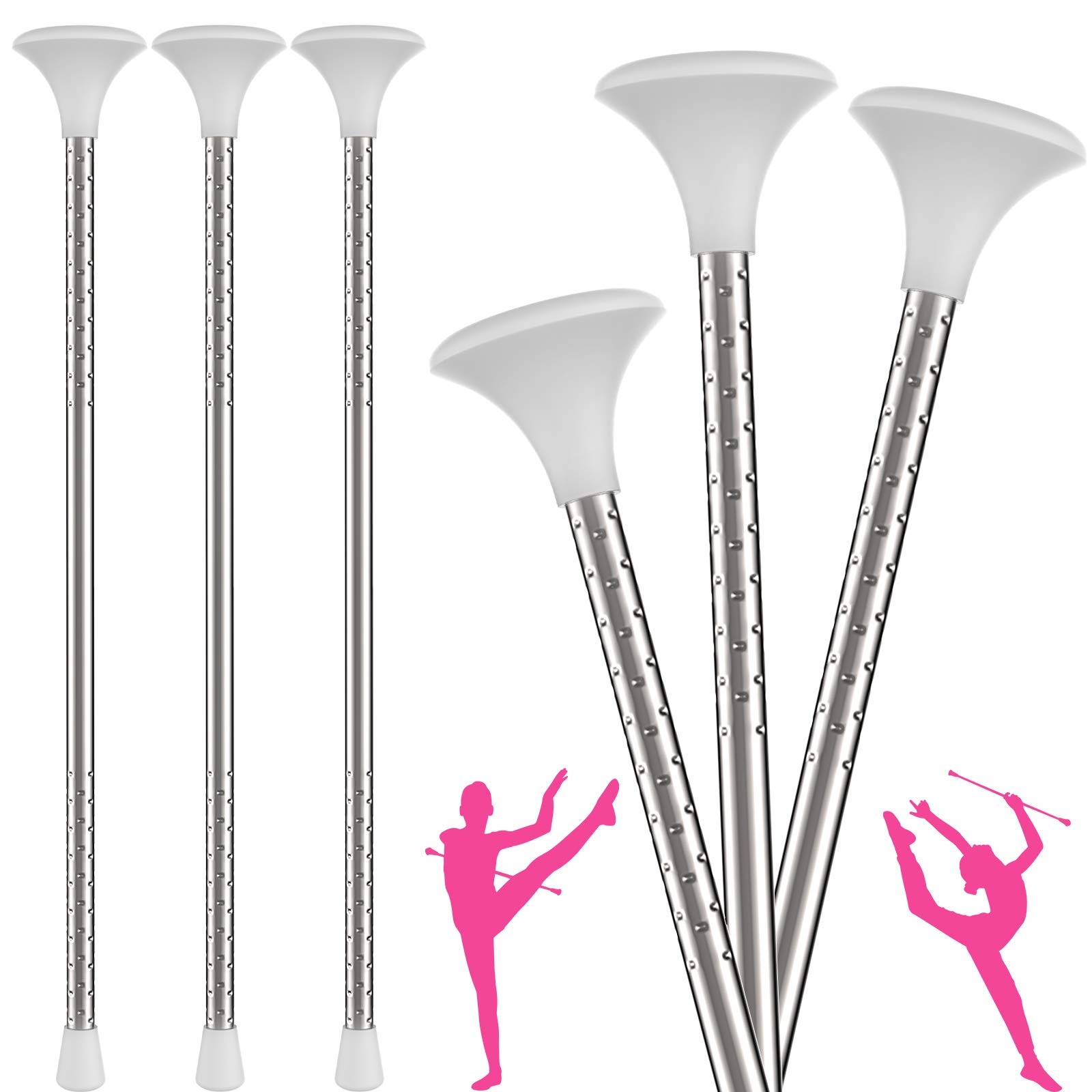 ABOAT 21" White Baton Twirling Marching Batons Mini Shaft Baton Cheerleader Dance Baton (21 inch 2Pack, White)