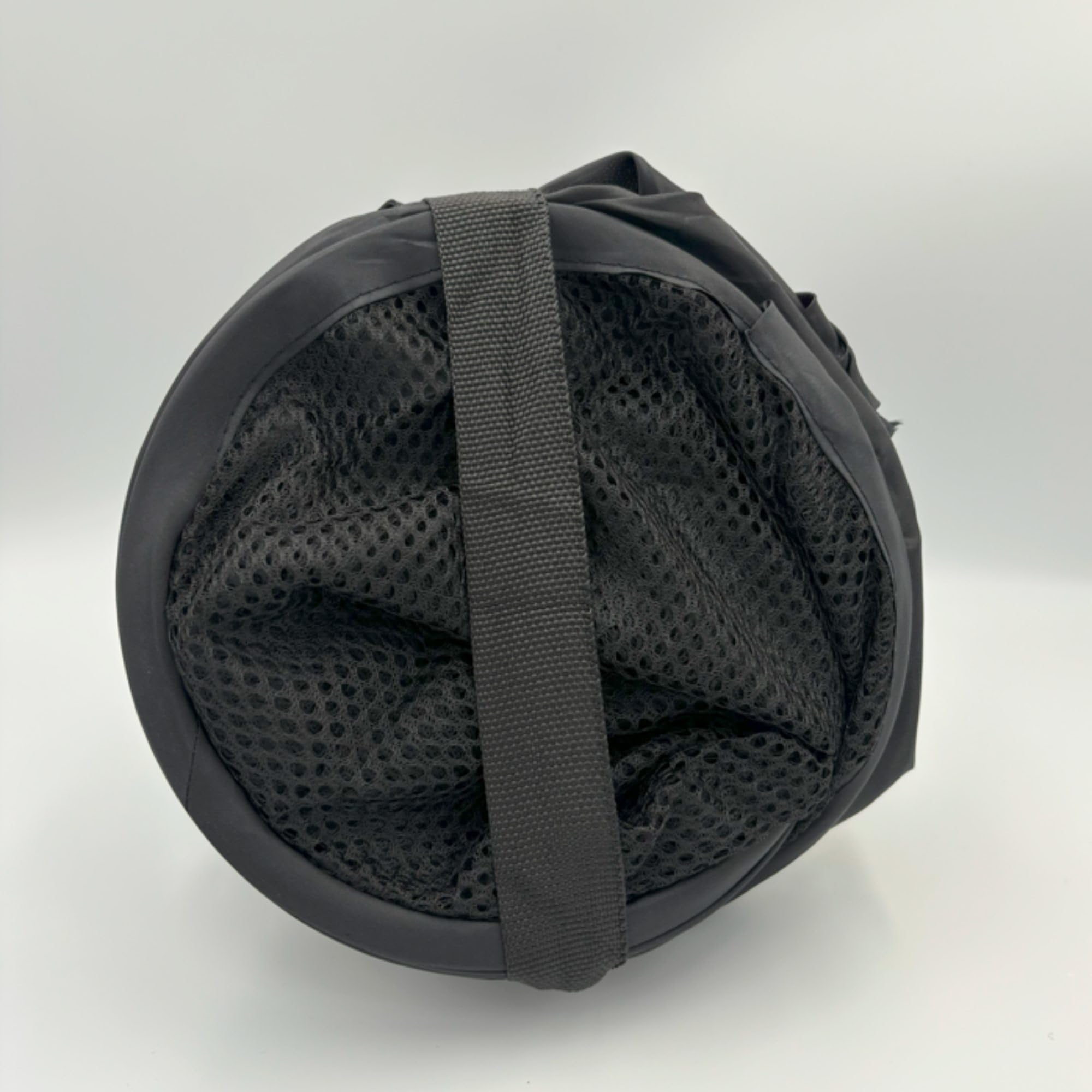 Collapsible Portable Mesh Laundry Storage Hamper - Durable, Foldable Closed Clothes Basket | Pop-up Folding Compact Washing Bag for Girl's Rooms, College Dorms, Cruises, or Travel (1PCS, Black)
