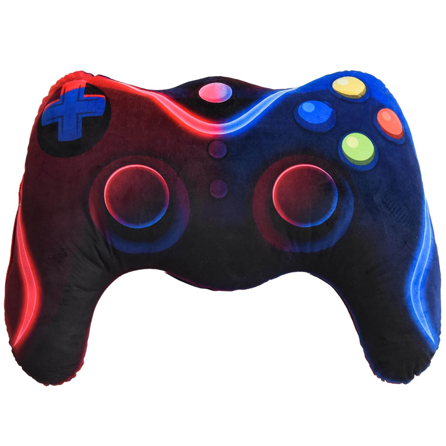 Meeting Story Game Controller Shaped Plush Throw Pillow Cushion for Boys and Girls Gamer Room Decoration for Sofa Couch/Computer Chair/Bed Gifts for Teen Boys Gaming Toy Pillow (Red Blue, Mini)
