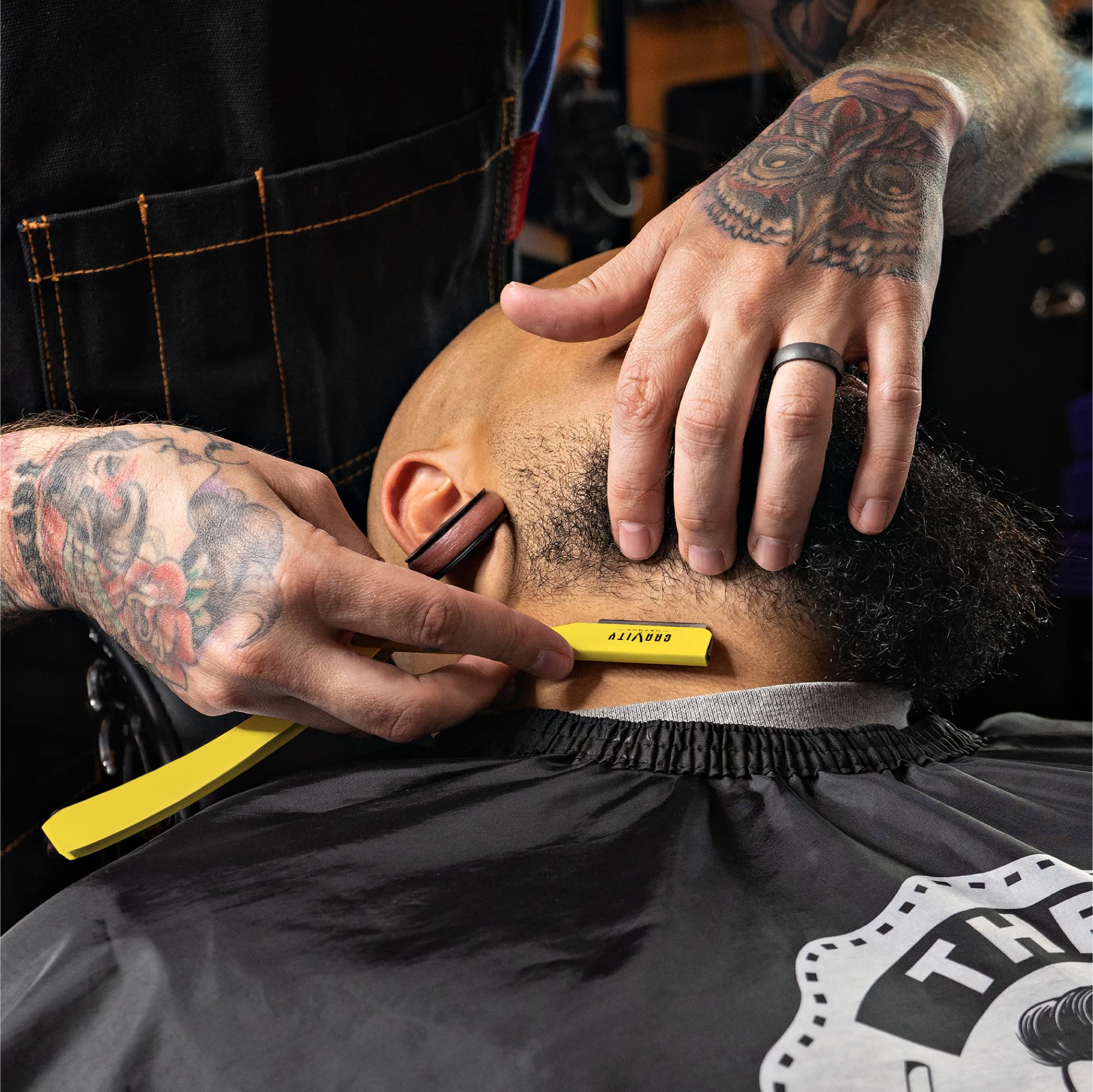 Professional Straight Razor Bundle - Stainless Steel Straight Edge Razor with 20 Gravity Premium Blades ("The OG", Apollo13)