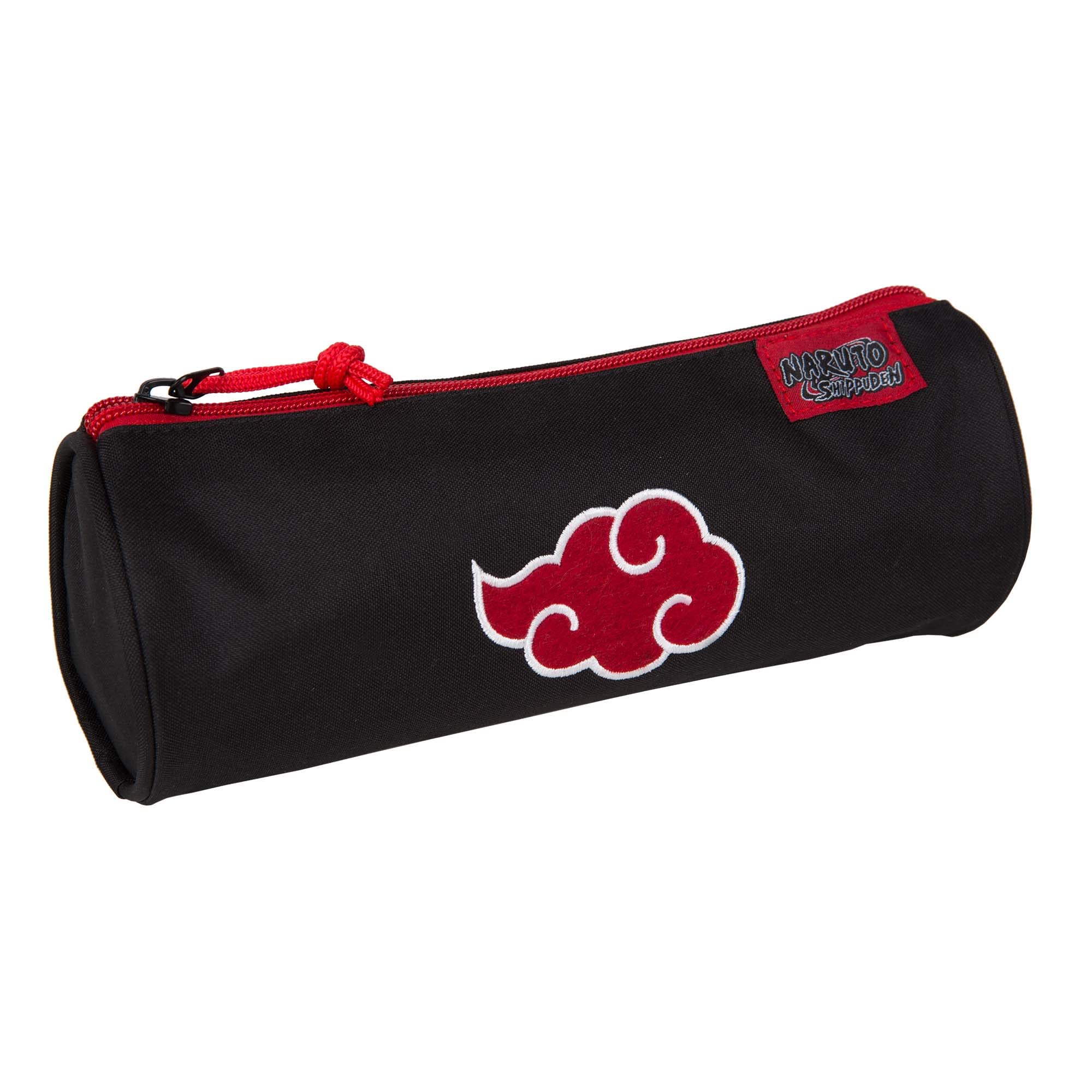 Naruto Cloud Gamer Pencil Case - Round Pencil Case with 1 Large Compartment - Lined Interior - Embroidered Details - Zipper with Ergonomic Grip - 8 × 22 × 8 cm - Toybags