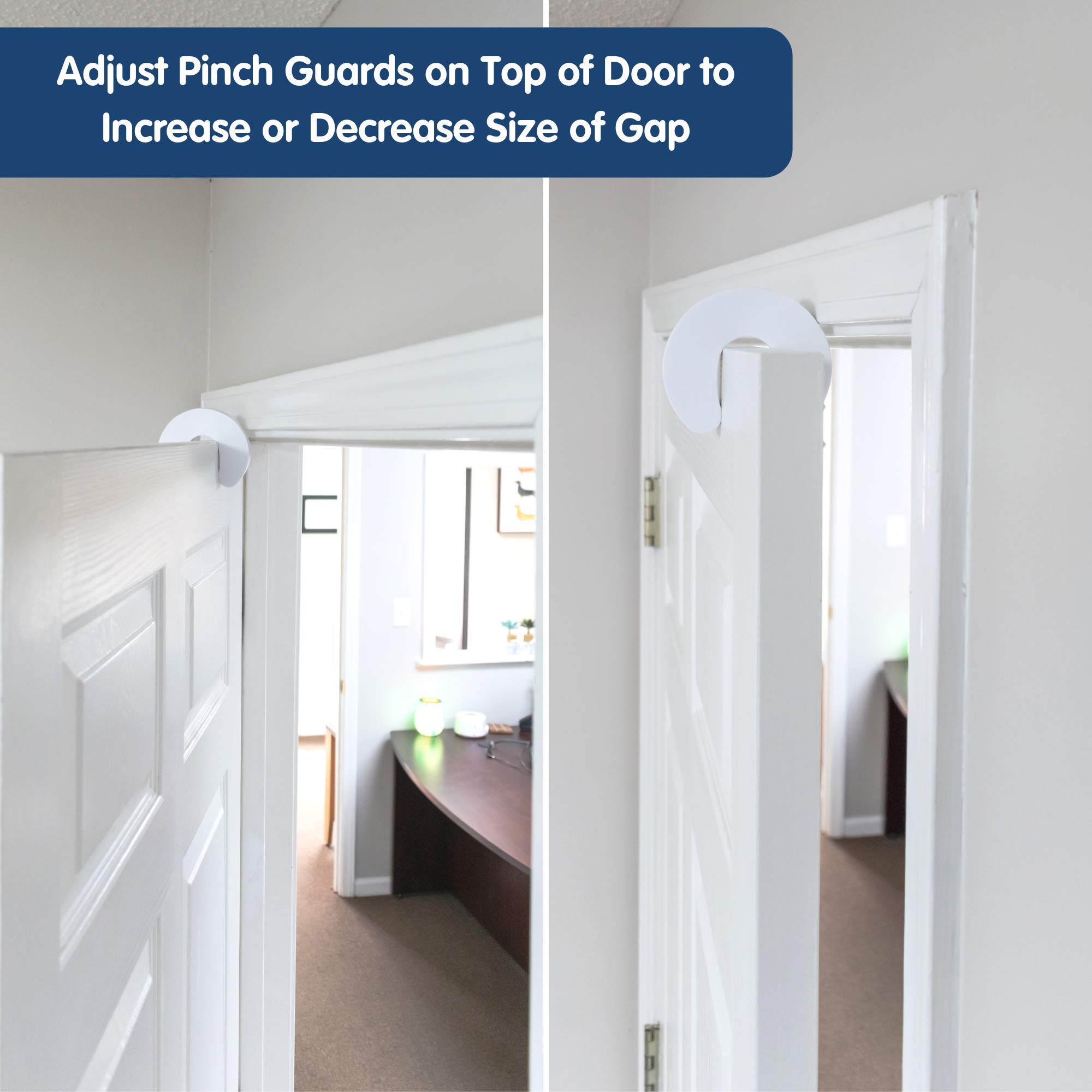 Wittle Baby Proofing Door Stopper - 4pk, Soft EVA Foam Finger Pinch Guard, Prevents Injuries, Slamming Doors, Child or Pet from Getting Locked in Room, White