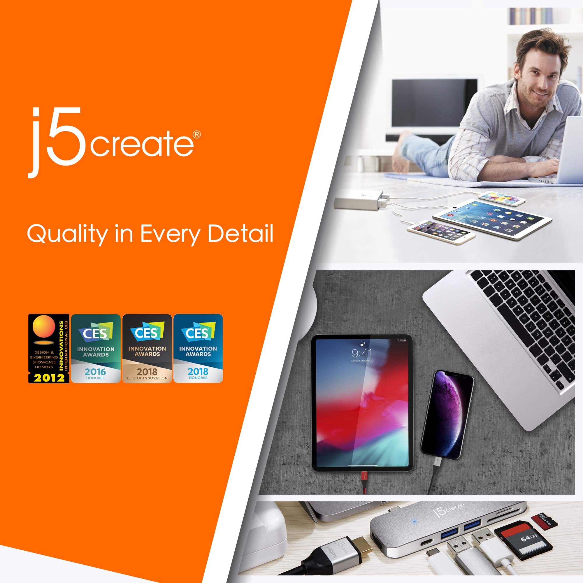 j5create HDMI to VGA Adapter- 4K 1080p @ 60 Hz | 1.62 Gbps and 2.7 Gbps | Compatible with Apple iMac or MacBook, PC, HDTV, Projectors and More