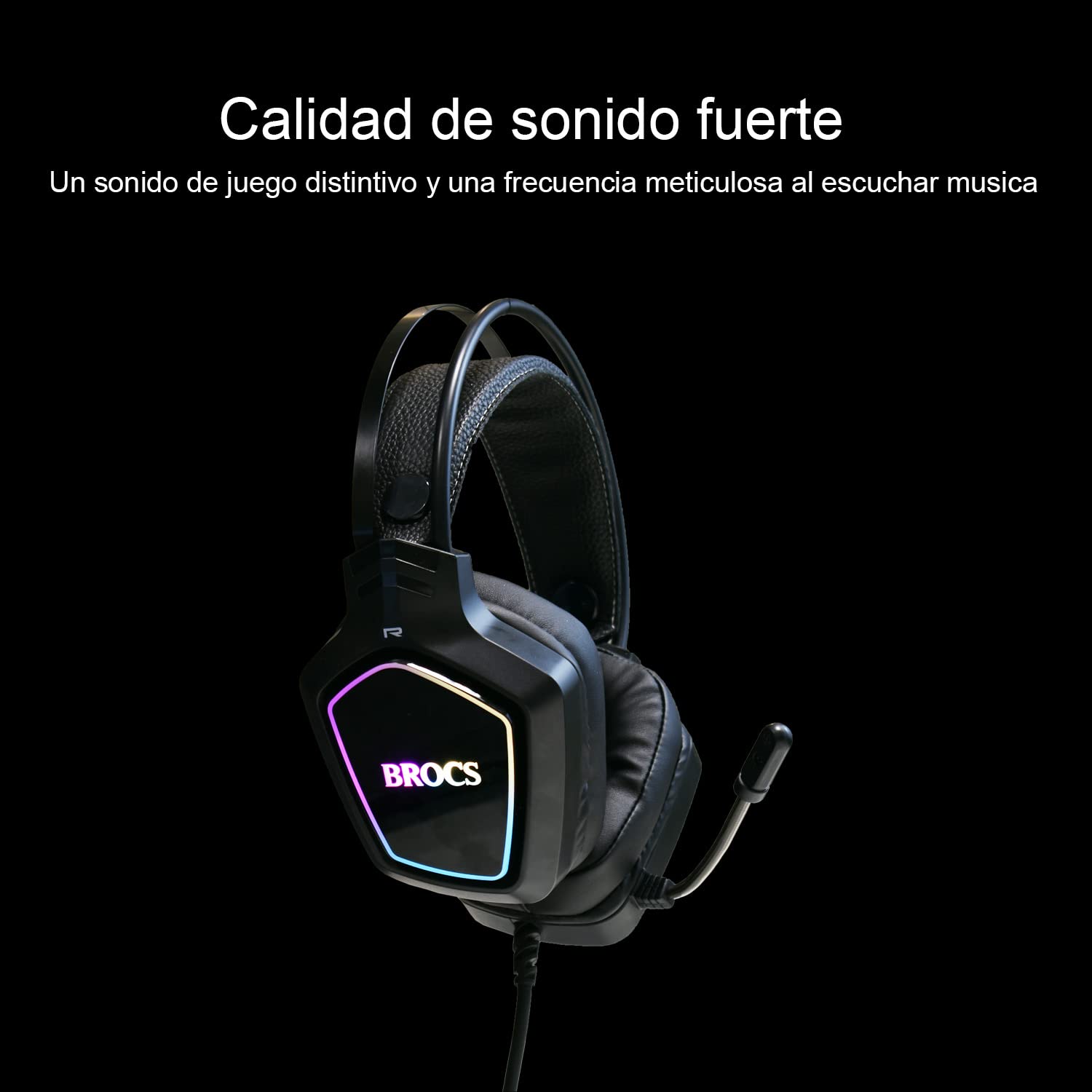 Brocs - Alien H656 Gaming, Headphone with Microphone, RGB - Gaming Headset, USB Headphone for Computer, PC, Laptop, Xbox, PS4 with RGB Lights