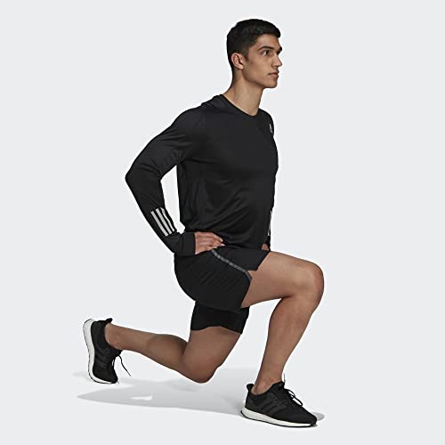 adidas Men's Own The Run Long Sleeve Tee, Black/Black, X-Large
