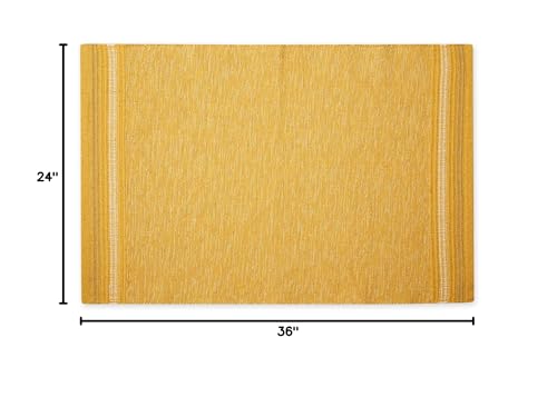 DII Variegated Recycled Yarn Modern Edge Stripe, 2x3', Honey Gold