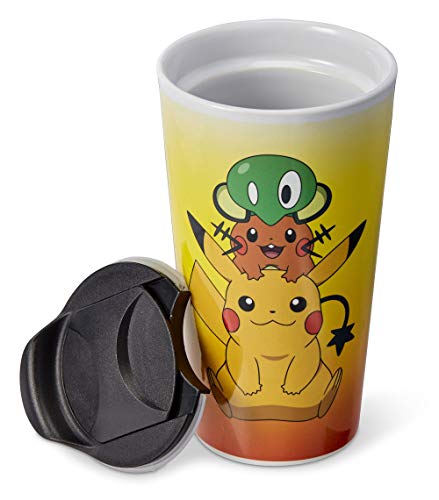 Pokรฉmon XY Series Travel Mug | Pikachu, Dedenne, & Squishy | Perfect For Fans Of The Pokรฉmon Series | Holds 16 Ounces