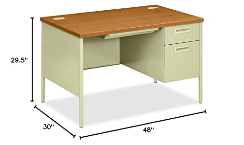 HON The Company Metro Classic Pedestal Desk, 48" x 30" x 29-1/2", Harvest,Putty