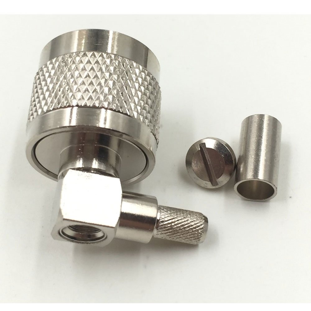 DONG Connector PL259 UHF Male Crimp 90 Degrees Angle RG58 RG142 LMR195 RG400 Right Angle