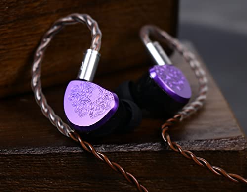 Linsoul TANGZU Wu Zetian HiFi 14.5mm Planar Driver in Ear Earphone with 3D Printed Resin Shell, CNC Aluminum Faceplate, Detachable 0.78mm 2Pin 5N OFC Cable for Audiophile Musician DJ Stage (3.5mm)