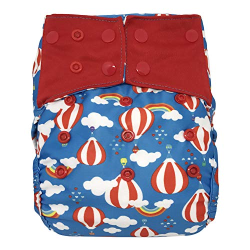 Reusable Waterproof Diaper Cover Shell: for Baby Prefold Cloth Diapers, Flats, Fitted or Inserts (Sky Adventure)
