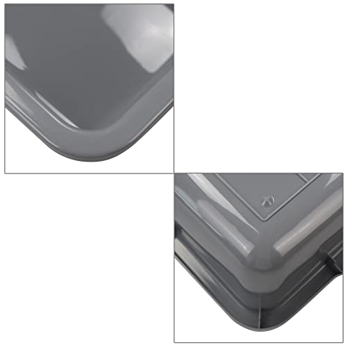 Fiazony Large Plastic Bus Boxes, Gray Commercial Plastic Tubs, 32 L, 4-Pack
