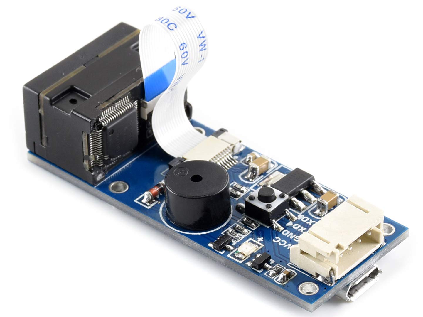 Barcode Scanner Module, 1D/2D Codes Reader Decode Barcode, QR Code etc Onboard Micro USB and UART Interface Plug into a Computer Directly or Other Device Onboard Light Source can Work in The Dark