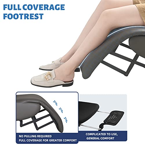 FIBO Gravity-Sensing Executive Home Ergonomic Office Chair Reclining Office Chair with Foot Rest & Headrest, High-Back PU Leather Computer Desk Chairs with Back & Lumbar Support Task Chair, (Darkgrey)