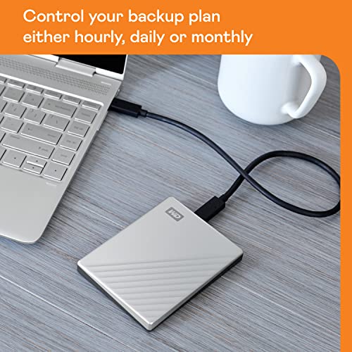 WD 2TB My Passport Ultra, Silver, Portable External Hard Drive, backup software with defense against ransomware, and password protection, USB-C and USB 3.1 - WDBC3C0020BSL-WESN
