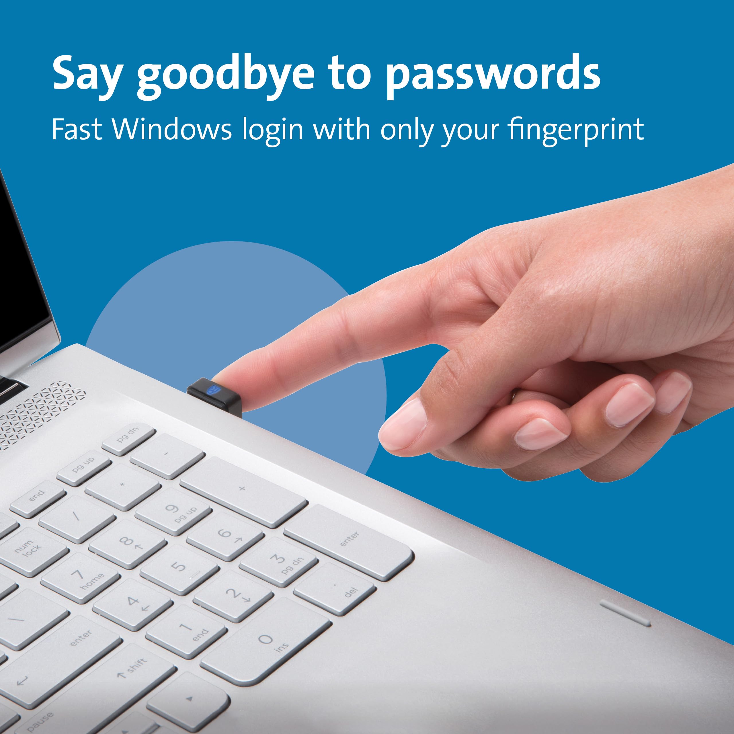 Kensington VeriMark Gen1 USB-A Fingerprint Key Reader - Windows Hello, Anti-Spoofing (K67977WW)