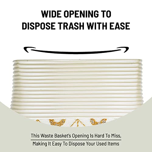 Popular Bath 843941 Seraphina Waste Basket,Ivory