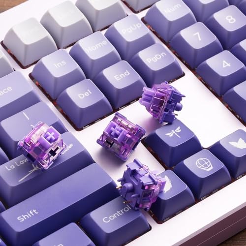 Akko CS Switches, 3 Pin 36gf Tactile Keyboard Switches Lavender Purple Key Switches Plate Mounted Compatible for MX Mechanical Keyboard (45 pcs)