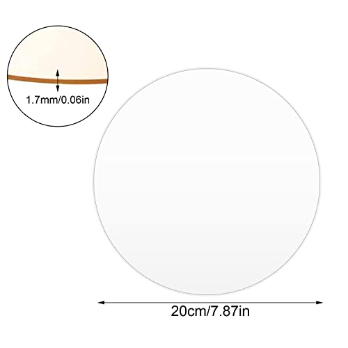 DARENYI 5Pcs Clear Acrylic Plexiglass Sheet Disc, 8 inch Dia Transparent Plexiglass AcrylicPanels 0.07' Thick Round Plexiglass Plastic Sheet Acrylic Circle Board for Craft Painting Signs DIY
