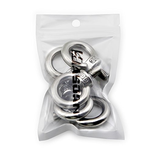 Yasorn 5pcs M8/0.32" Lifting Ring Eye Bolt Stainless Steel Screw Bolt