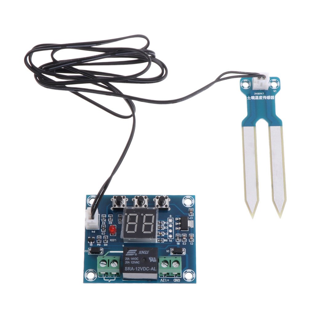 caralin 12V Soil Humidity Sensor Controller Irrigation System Automatic Watering Module Humidity Controller