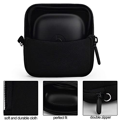 TOROTOP Case Compatible for Powerbeats Pro Case Cover,Anti-Lost & Shockproof Easy Carrying Silicone Case Accessories with Keychain and Soft Portable Storage Travel Carrying Case (Black)
