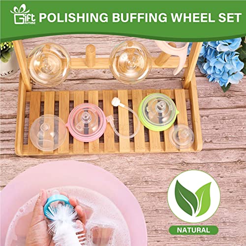 GiftAmaz Bamboo Baby Bottle Drying Rack, Space Saving Countertop Bottle Holder Portable Dryer Rack Organizer for Baby Bottles, Cups, Pacifiers and Accessories, Birthday Gift Box for Women Mother Mom
