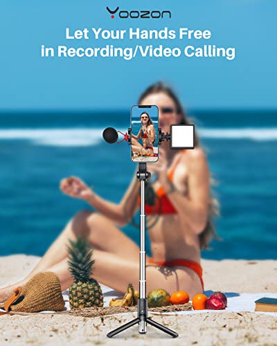 Portable Selfie Stick Tripod for iPhone - Versatile Selfie Stick Remote with Cold Shoe & 1/4" Screw, Phone Stand Tripod for iPhone 14 Plus 14 13 12 Pro Max Mini,Samsung Galaxy S22 Note 20, Pixel 6XL