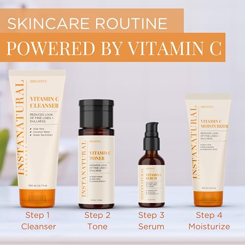 InstaNatural Vitamin C Cleanser Face Wash, Brightens and Reduces Signs of Aging, Fine Lines and Uneven Texture, with Coconut Water and Aloe Vera, 6.7 FL Oz
