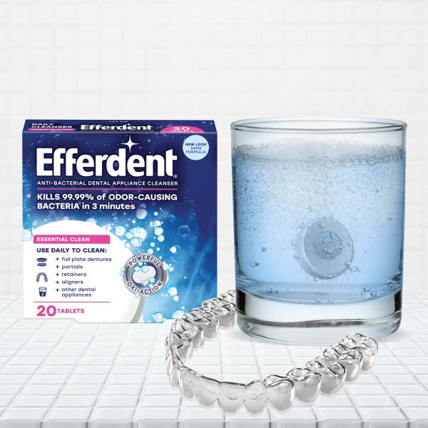 Efferdent Denture Cleanser Tablets, Complete Clean, Cleanser for Retainer and Dental Appliances, 44 Count, (Pack of 6)