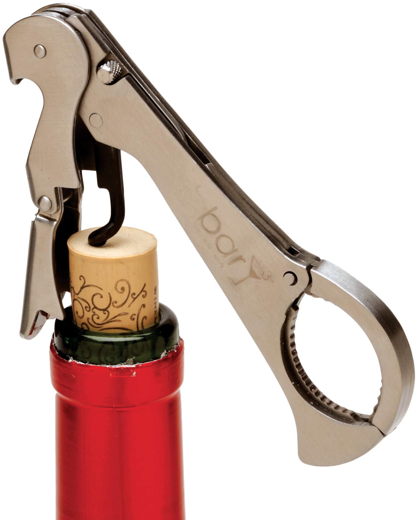 BARY3 WAITERS CORKSCREW WITH FOIL CUTTER - STAINLESS STEEL WAITERS CORKSCREW WITH BUILT-IN BOTTLE OPENER AND KNIFE - AVAILABLE AS 1 CORKSCREW OR IN A PACK OF 2! (2)
