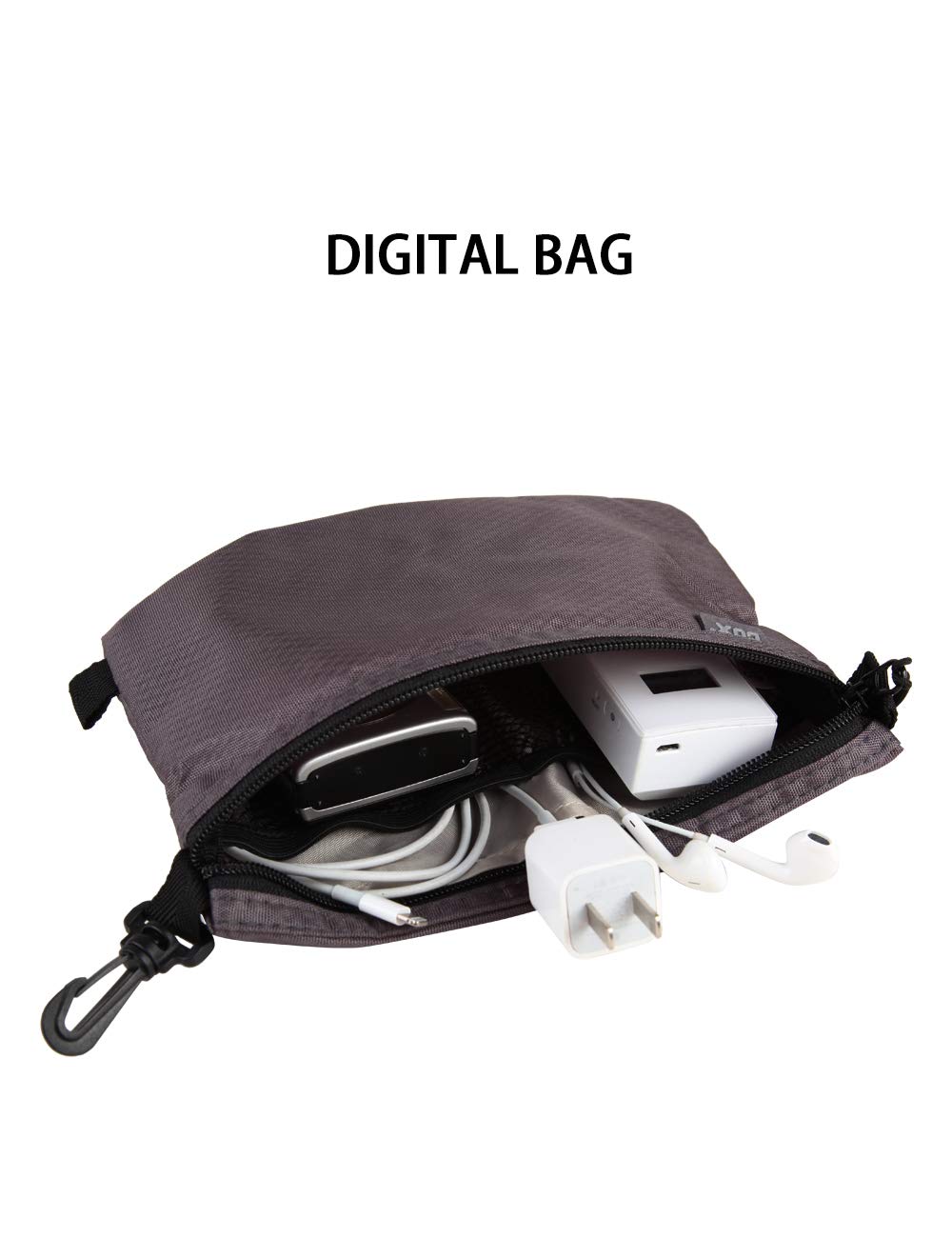 GOX Small Toiletry Bag for Men Bulk Cosmetic Bag Dopp Kit Carry On Zipper Pouch Organization Nylon Packing Sack Waterproof(Grey)