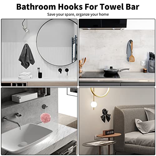 Chihod 8-Pieces Bathroom Hardware Set, 14/24 Towel Bar for Bathroom, Towel Ring Wall Mounted, Matte Black Toilet Paper Holder, Robe Towel Hooks Steel, Hand Towel Holder, Bathroom Accessories Set