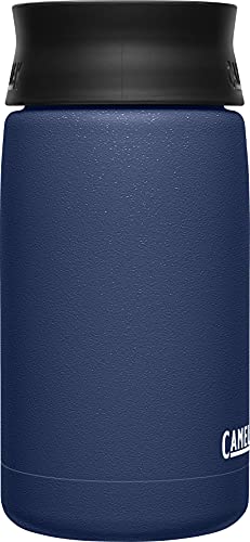 CamelBak Hot Cap Travel Mug, Insulated Stainless Steel, Perfect for taking coffee or tea on the go - Leak-Proof when closed - 12oz, Navy