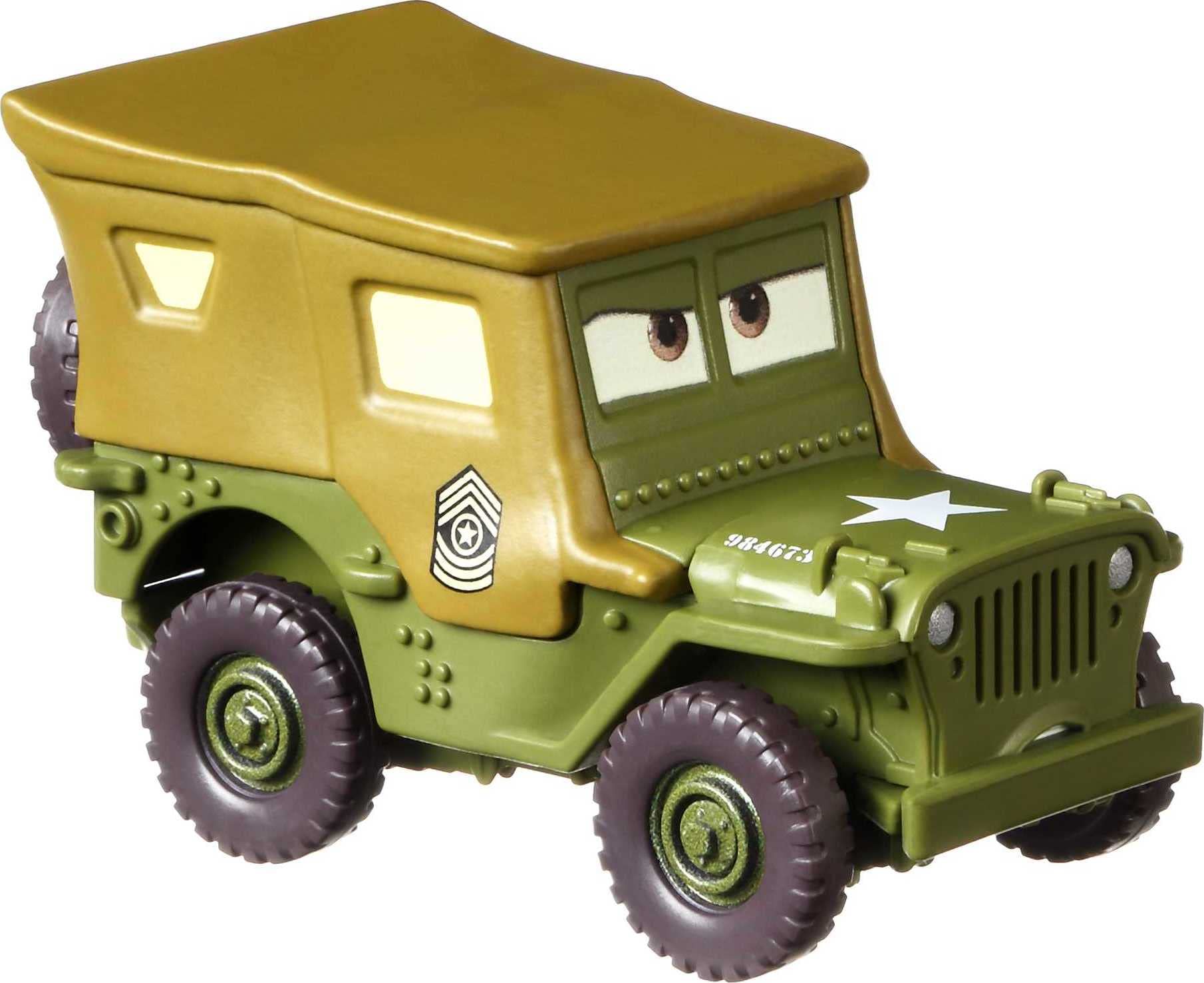 Disney Cars Toys Toys Sarge, Miniature, Collectible Racecar Automobile Toys Based on Cars Toys Movies, for Kids Age 3 and Older, Multicolor