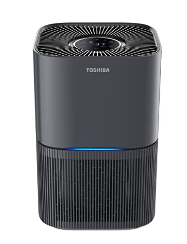 Toshiba Air Purifiers for Home up to 198 Ft²|H13 True HEPA Filter|12H Timer|UV-C|Removes 99.998% of SARS-CoV-2¹, Dust, Pet Dander Hair, Smoke, Pollen, Allergies |Available for California|CADR 215m³/h