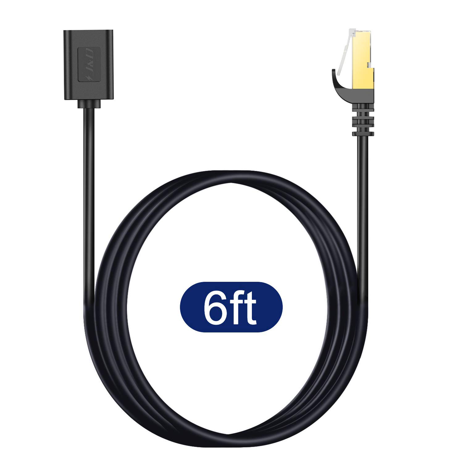 J&D Ethernet Extension Cable, Cat 6 Ethernet Extender Cable Adapter (6 Feet) Support Cat6 / Cat5e / Cat5 Standards, RJ45 Cords Shielded Male to Female