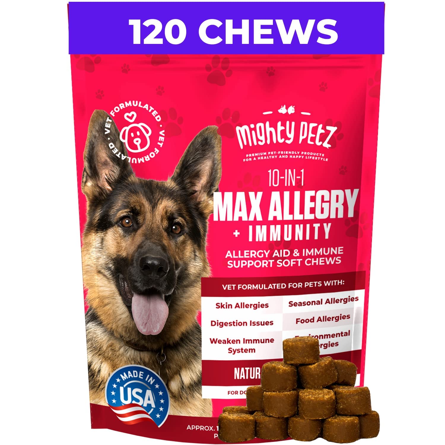 Mighty Petz MAX Dog Allergy Relief + Mighty Petz MAX Dog Multivitamin Bundle