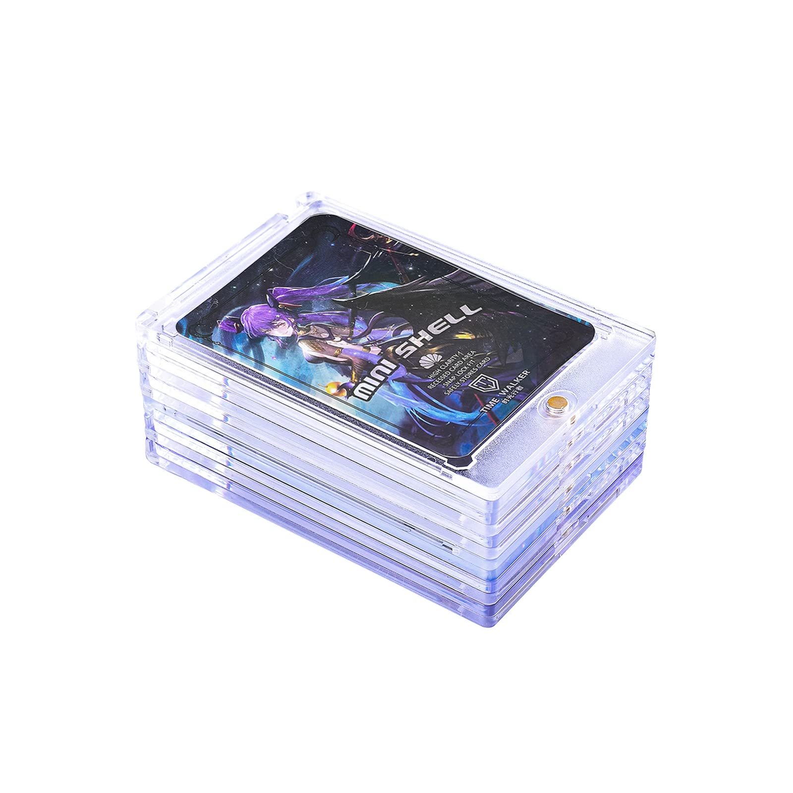 UTCTBC 35 PT Strong Magnetic Cards Sleeves 6 Card Brick + 1 Display Stand Clear Soft Pro Card Holder Fit Standard Trading Cards, Sports Cards,