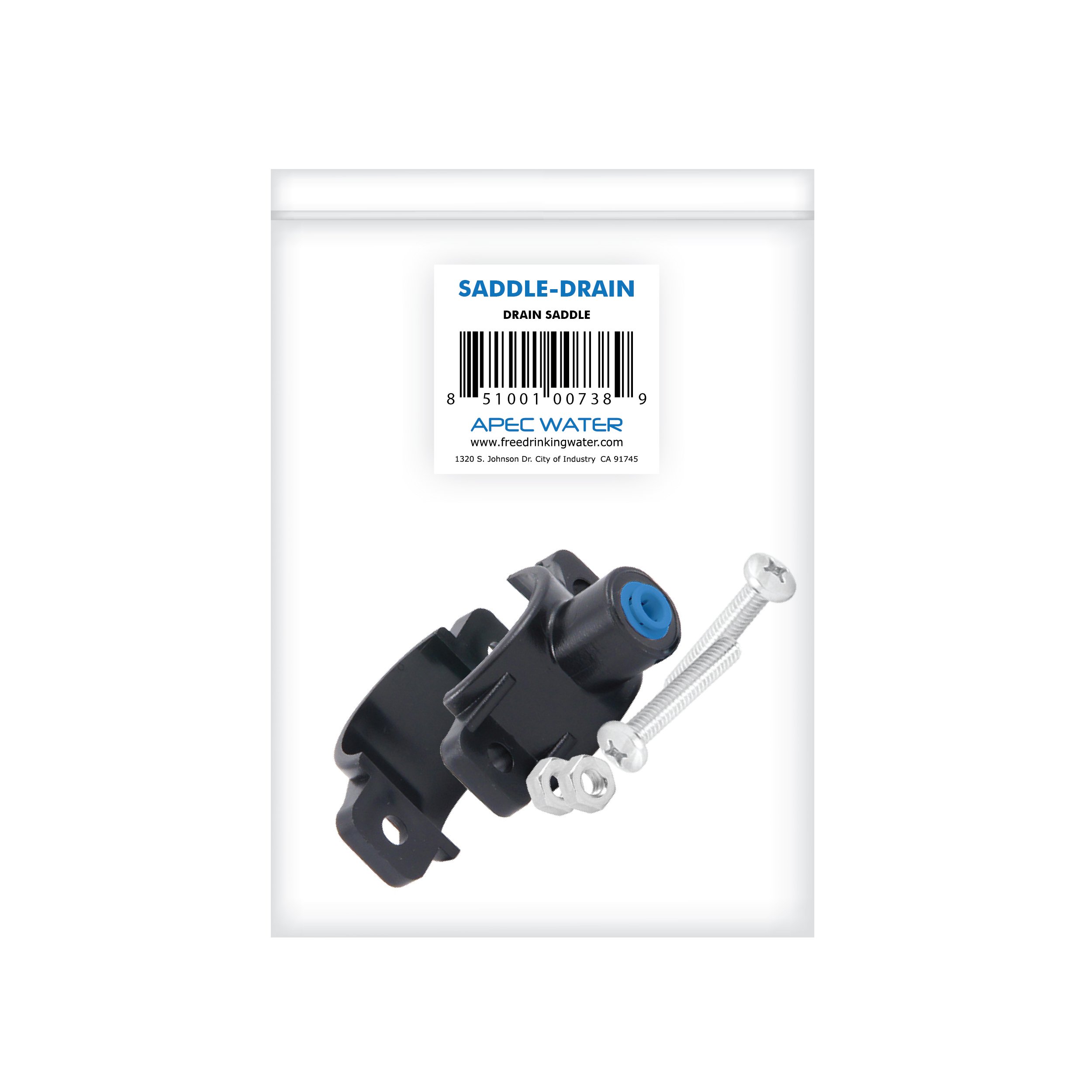 APEC Water Systems Drain Saddle Valve with 1/4" Quick Connect for Under-Sink Reverse Osmosis System (Saddle-Drain)