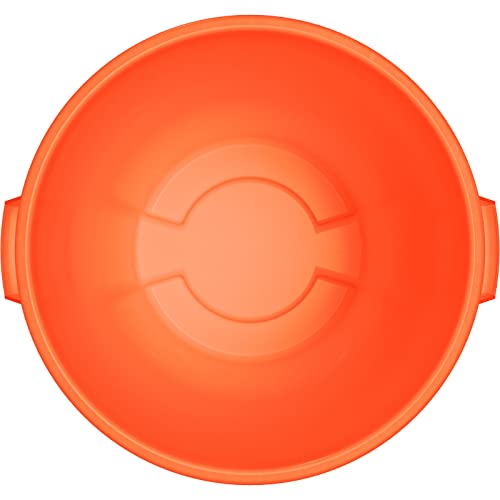 Carlisle FoodService Products Bronco Orange 32 Gallon Round Waste Bin Trash Container - 84103224 - Pack of 4