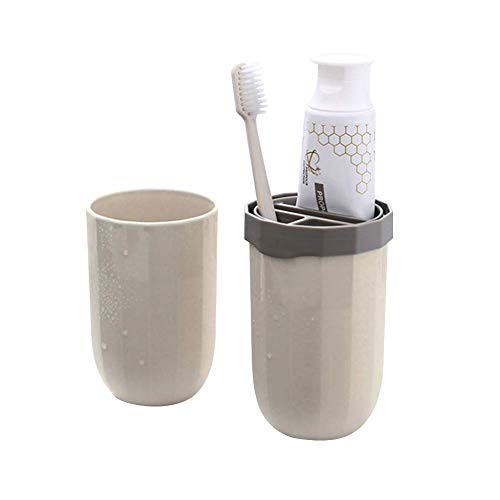 Toothbrush Travel Case Holder Portable Toothcup Travel Toothbrush Cup Containers for Travel and Daily Uses (Yellow)